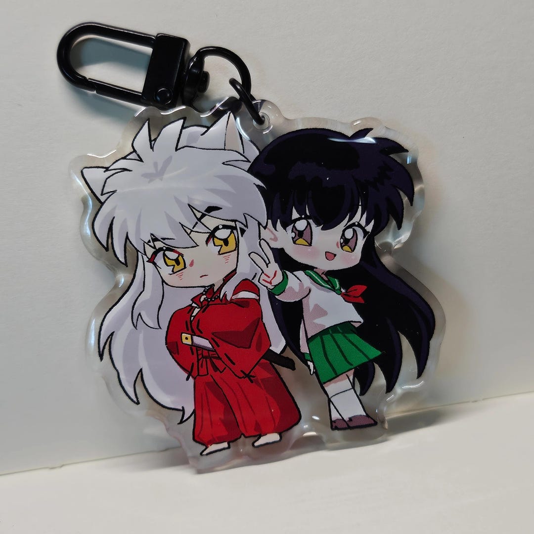 FREE SHIPPING | Inuyasha and Kagome Keychain | Inuyasha | Gel Finish ...