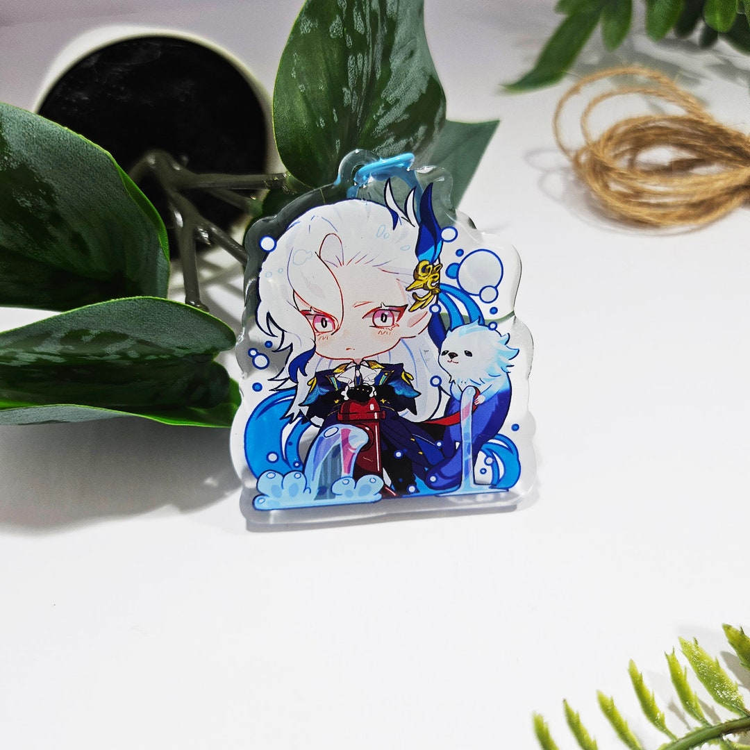 Neuvillette Chibi Keychain Genshin Impact Gel Finish Keychain - Etsy