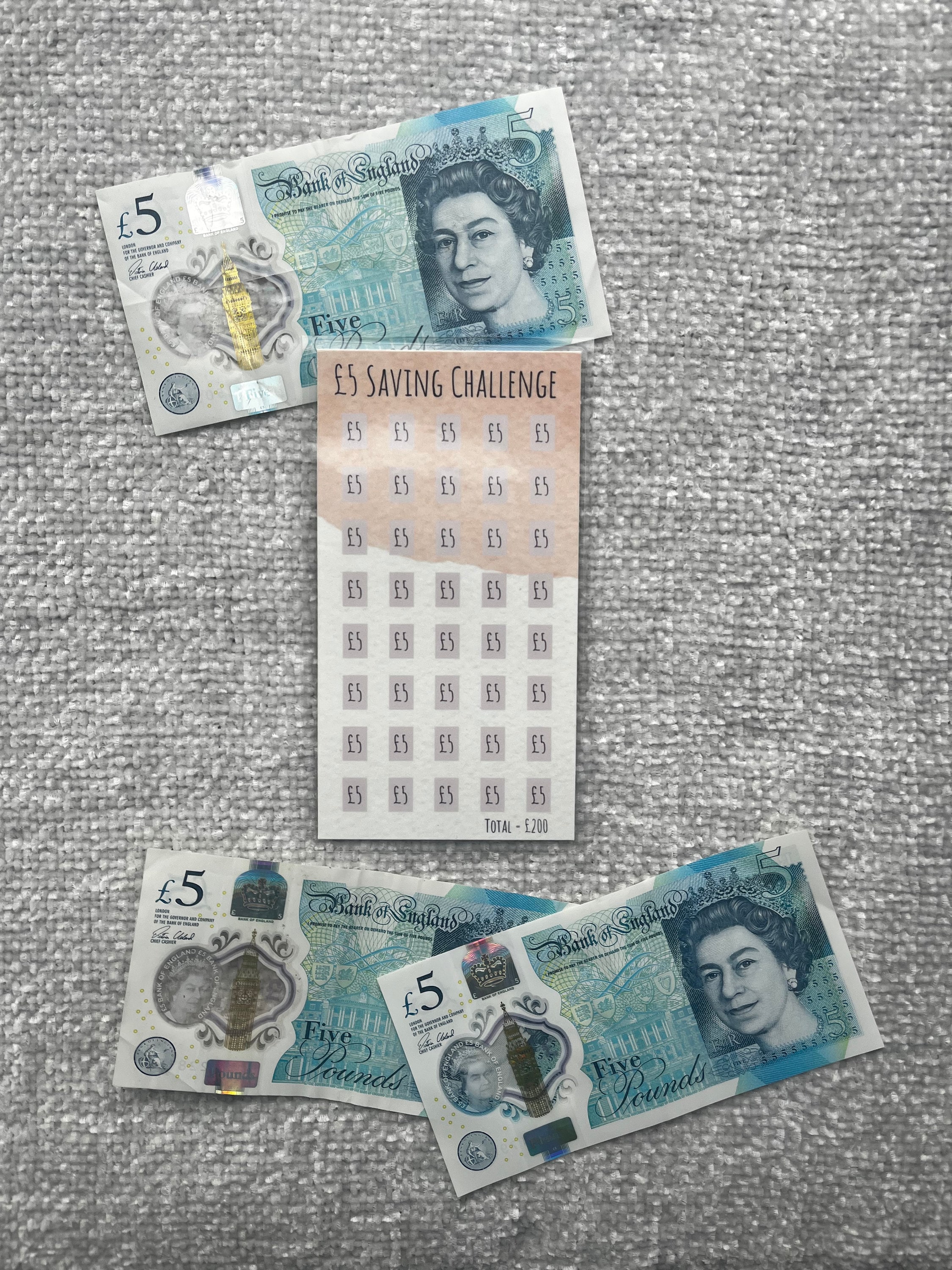 5 Pound Saving Challenge Tracker | Cash Stuffing | Cash Budgeting - Etsy UK