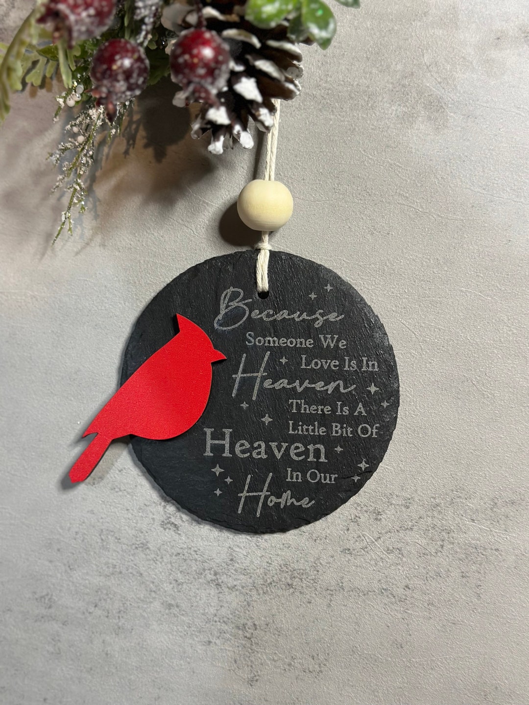 Cardinal Slate Memorial Hanger - Etsy