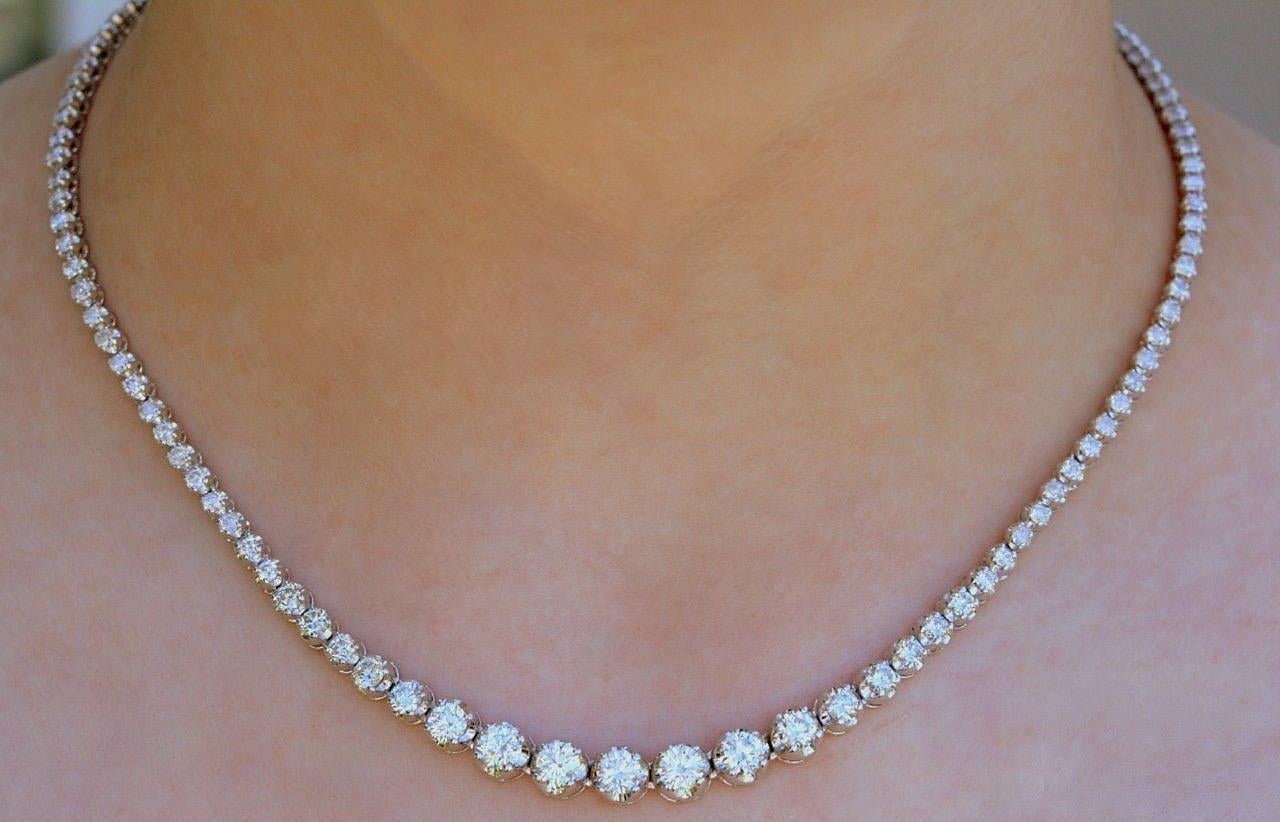 Lab-grown Diamond Graduated Tennis Necklace 5.00 CTW - Etsy
