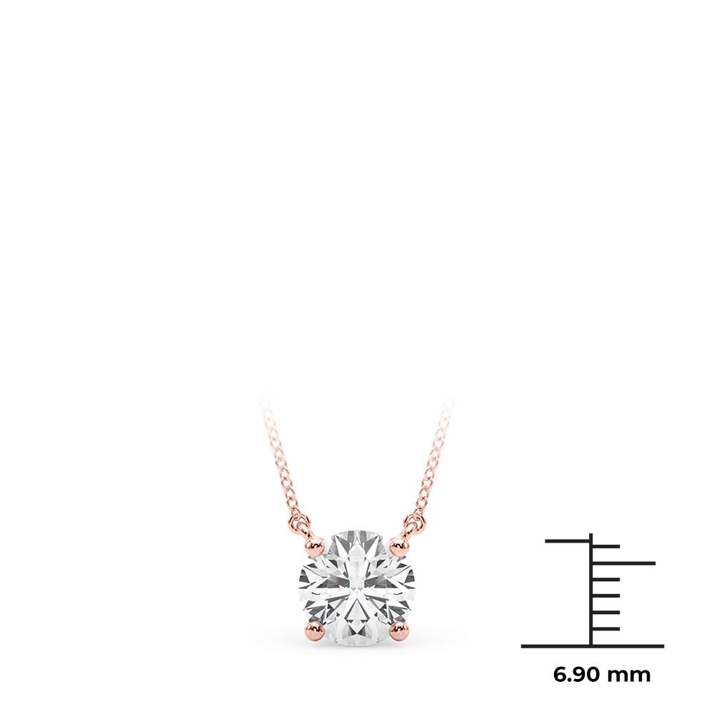 1.00 Ct Diamond Necklace, 14K Gold Lab Grown Diamond Solitaire Pendant ...