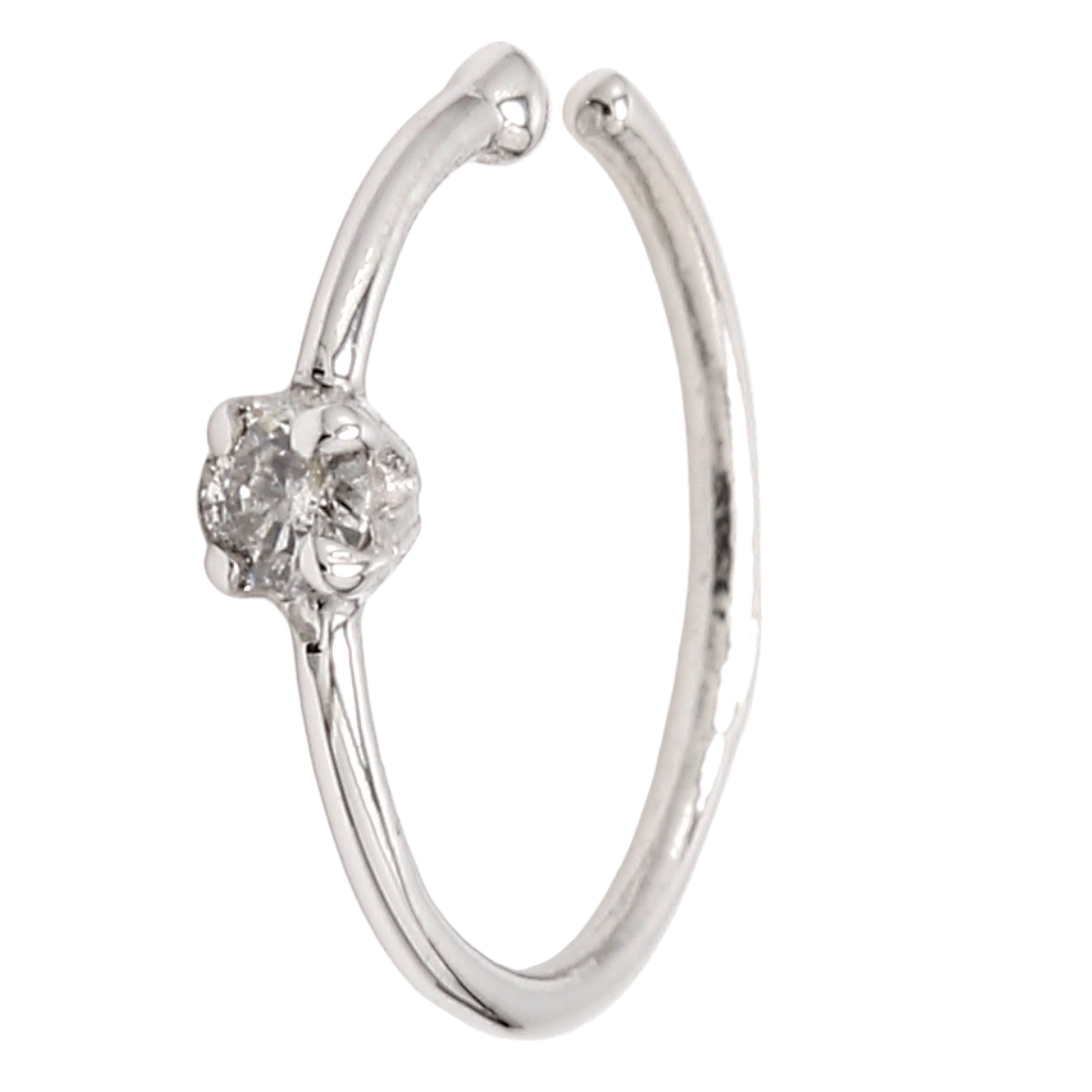 Diamond Nose Ring, Genuine Diamond Nose Hoop, Diamond Nose Ring, Nose ...