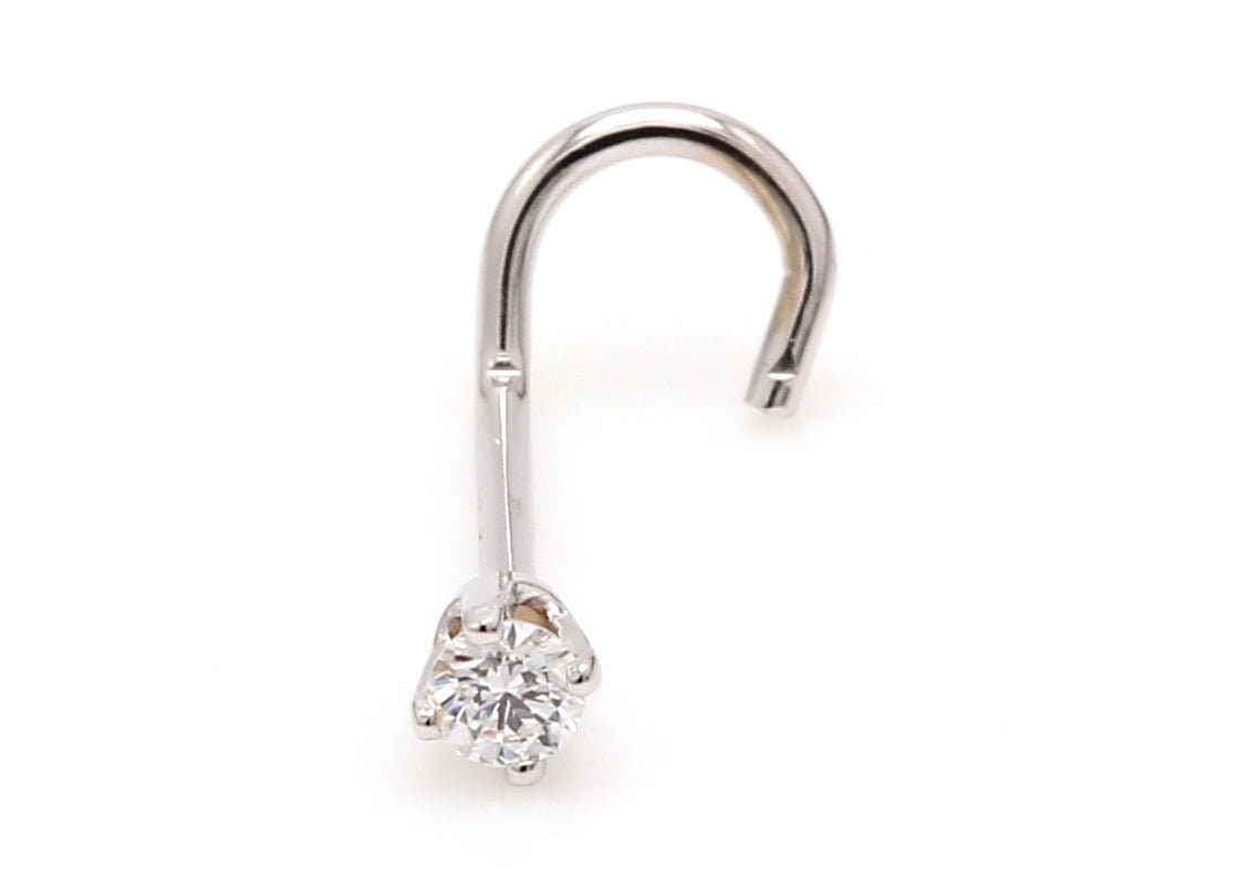Diamond Nose Stud, 14K, .02 Carat, 1.5mm, Genuine Diamond Nose Stud ...
