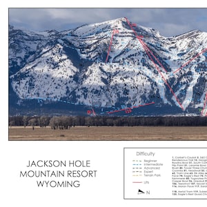 Jackson Hole Mountain Resort, Wyoming, Photo Trail Map - Etsy
