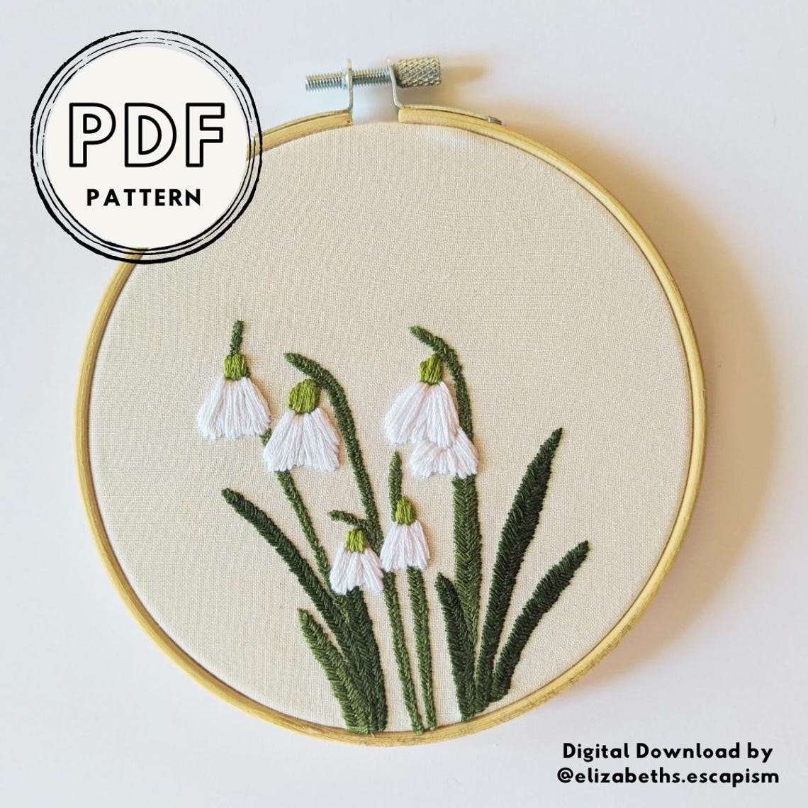 PATTERN: Beginner Embroidery Snowdrop - Etsy