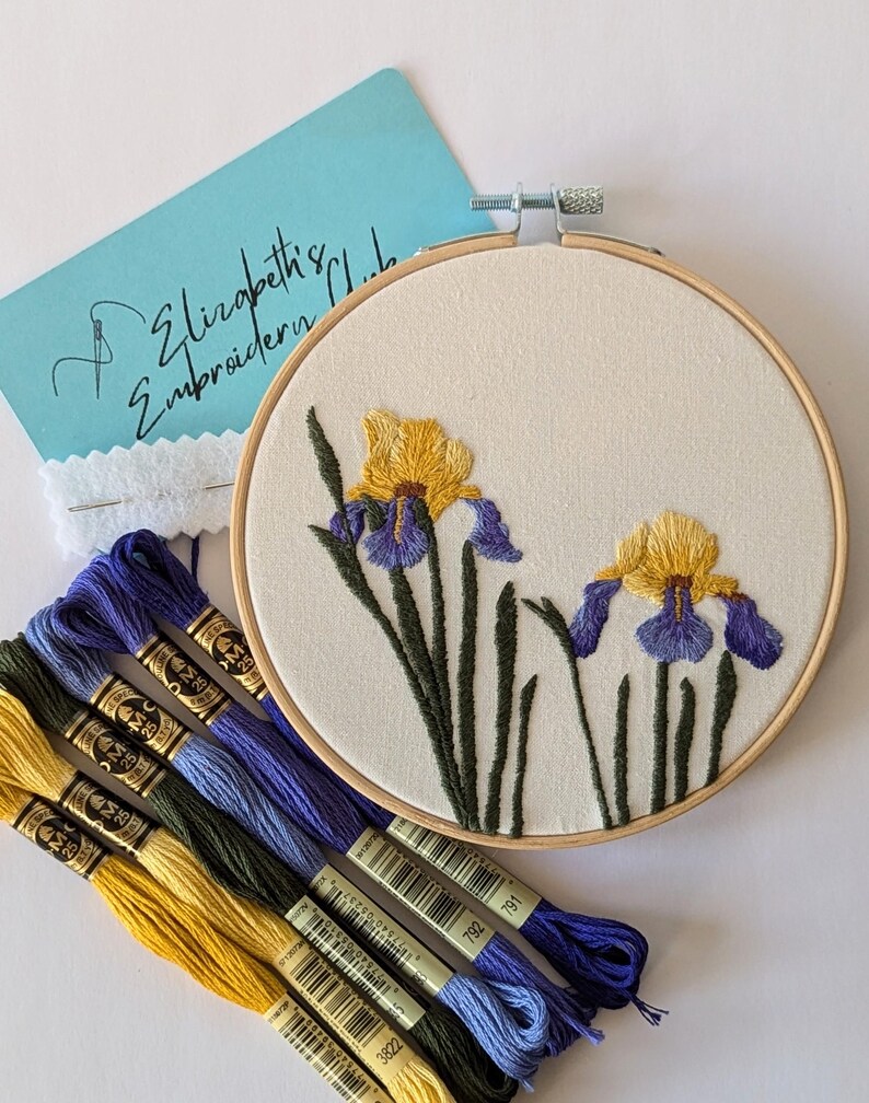 KIT: Beginner Embroidery - Iris - Etsy