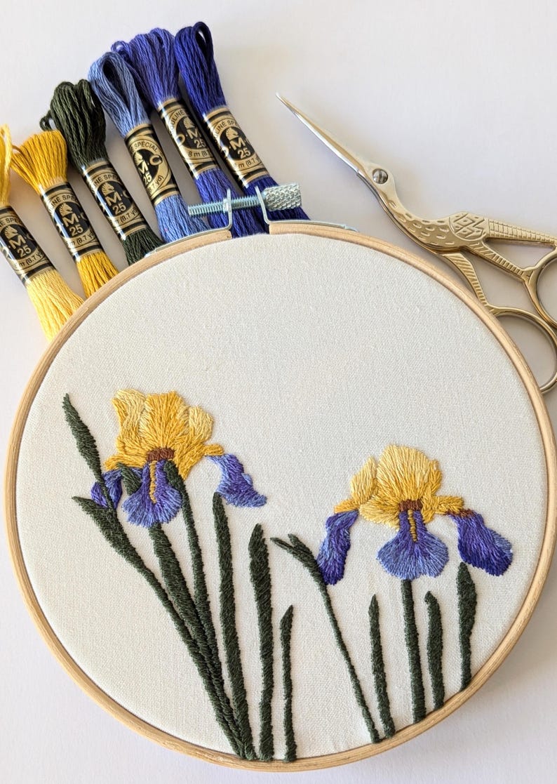 KIT: Beginner Embroidery - Iris - Etsy