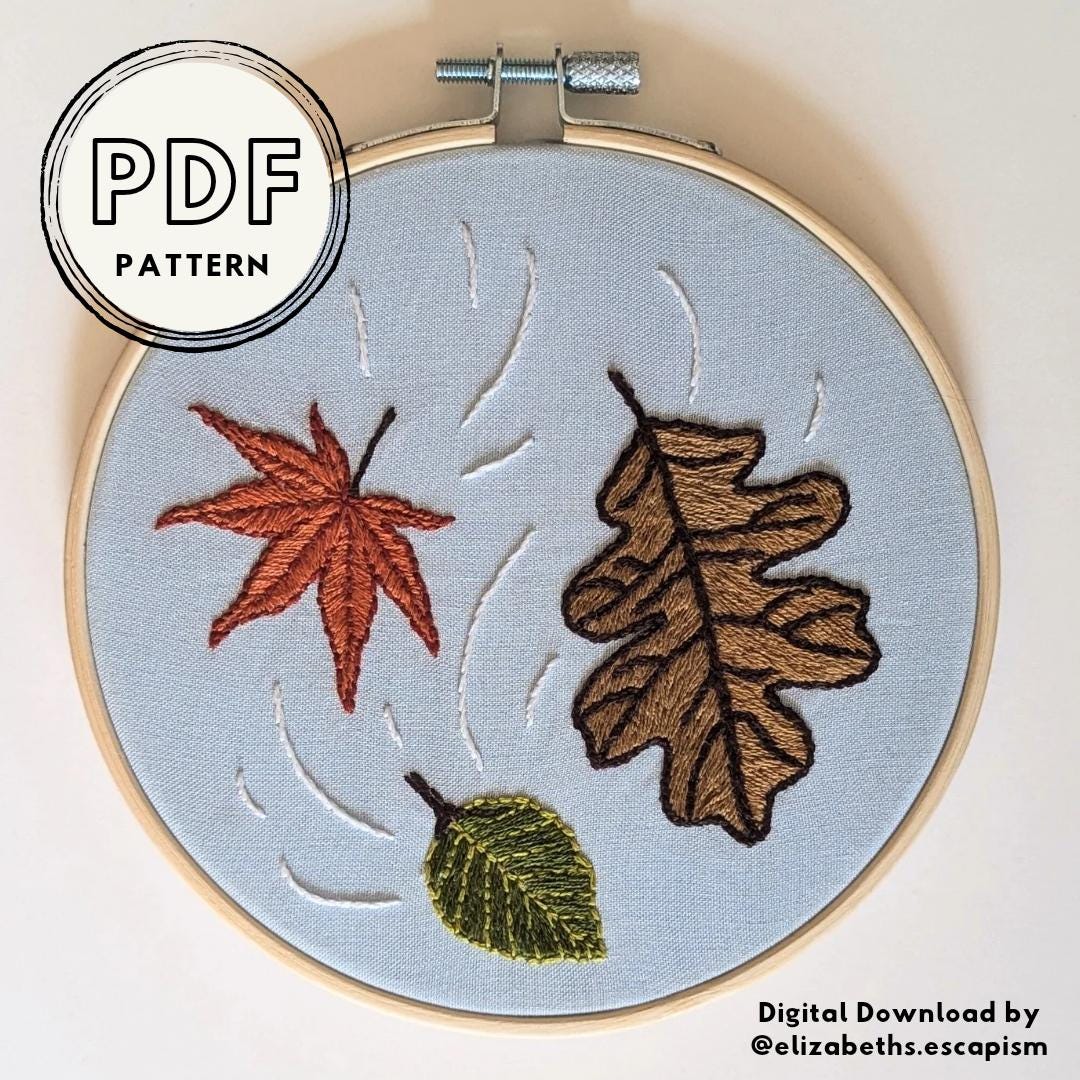 PATTERN: Beginner Embroidery - Autumn Leaves - Etsy