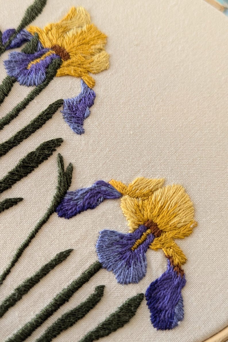 KIT: Beginner Embroidery - Iris - Etsy