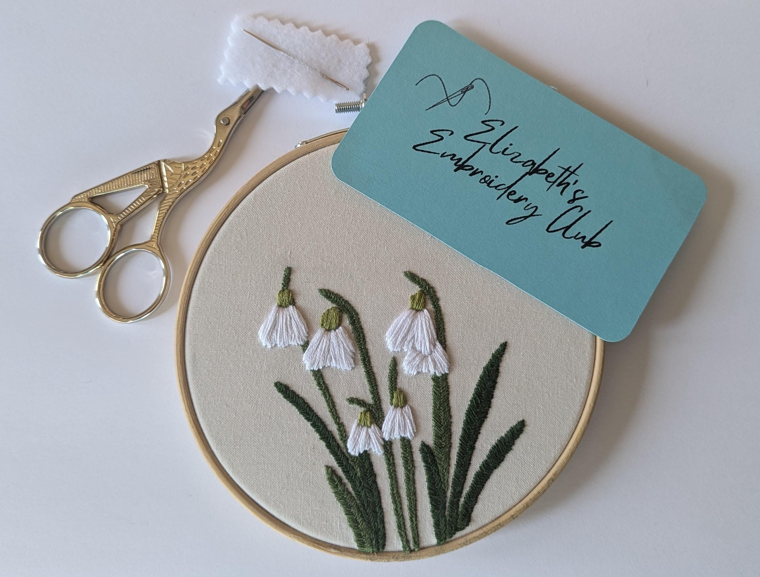 KIT: Beginner Embroidery - Snowdrop - Etsy UK