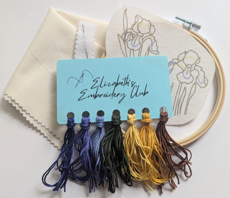 KIT: Beginner Embroidery - Iris - Etsy