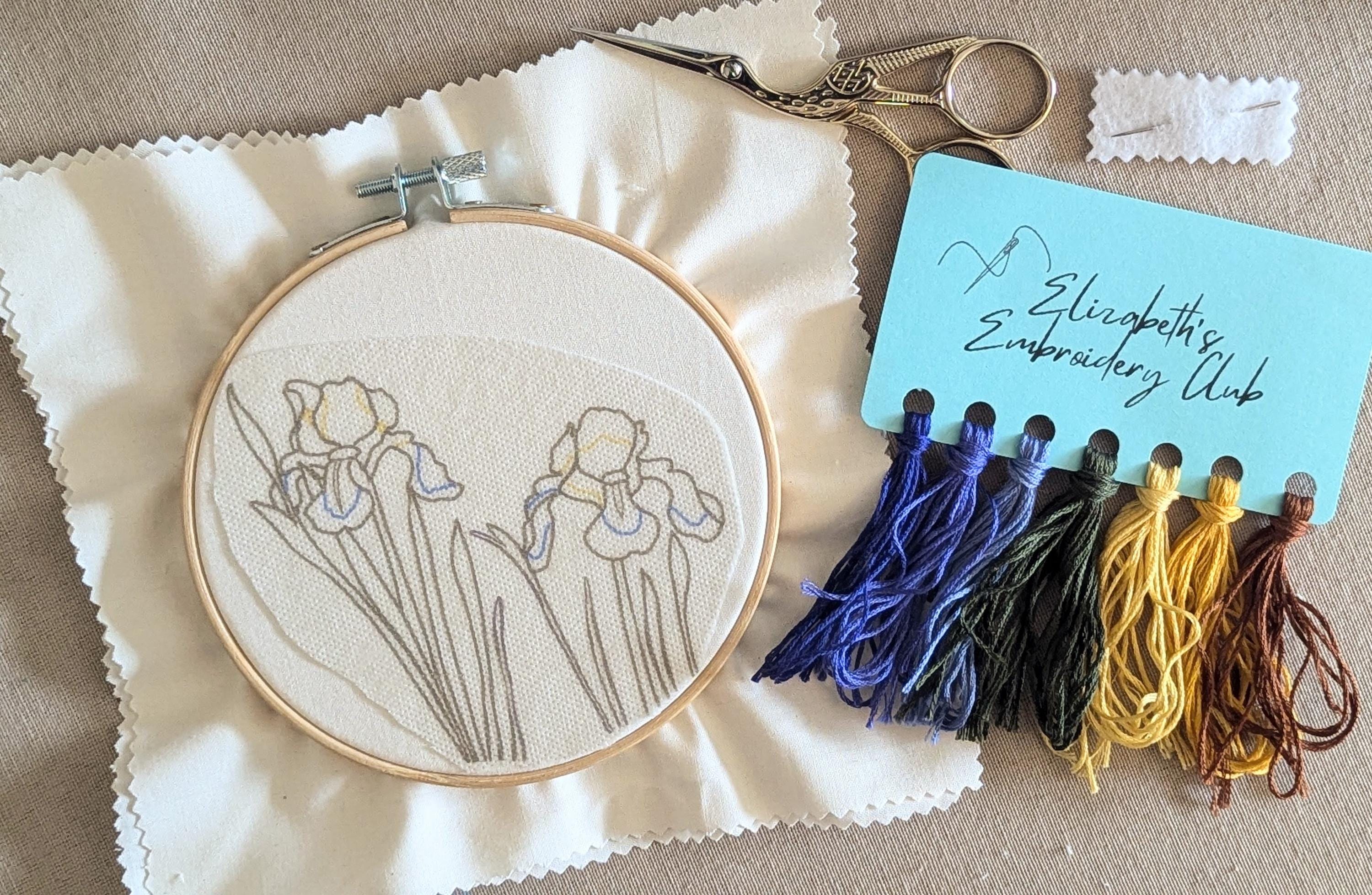 KIT: Beginner Embroidery - Iris - Etsy