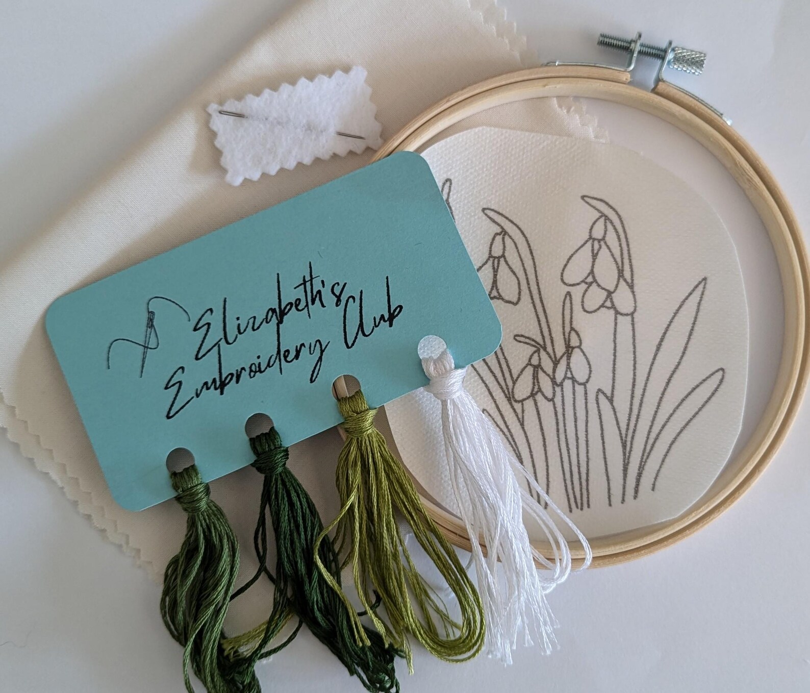 KIT: Beginner Embroidery - Snowdrop - Etsy