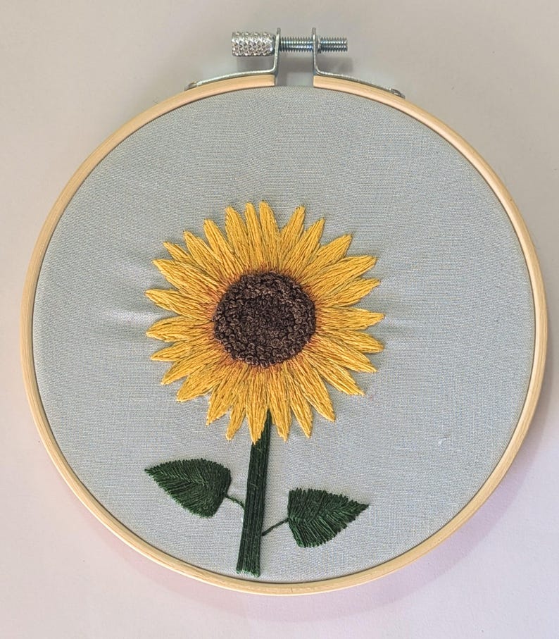 PATTERN: Beginner Embroidery Sunflower - Etsy