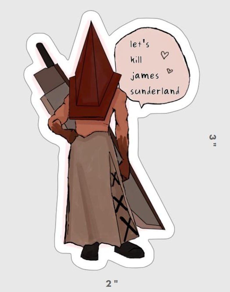Pyramid Head Silent Hill Vinyl Glossy Sticker Waterproof Horror Icon ...