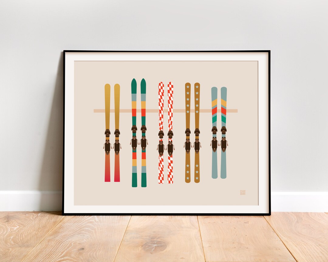 Funky Skis | Poster Print | Wall Art | Home Decor | Digital Download - Etsy