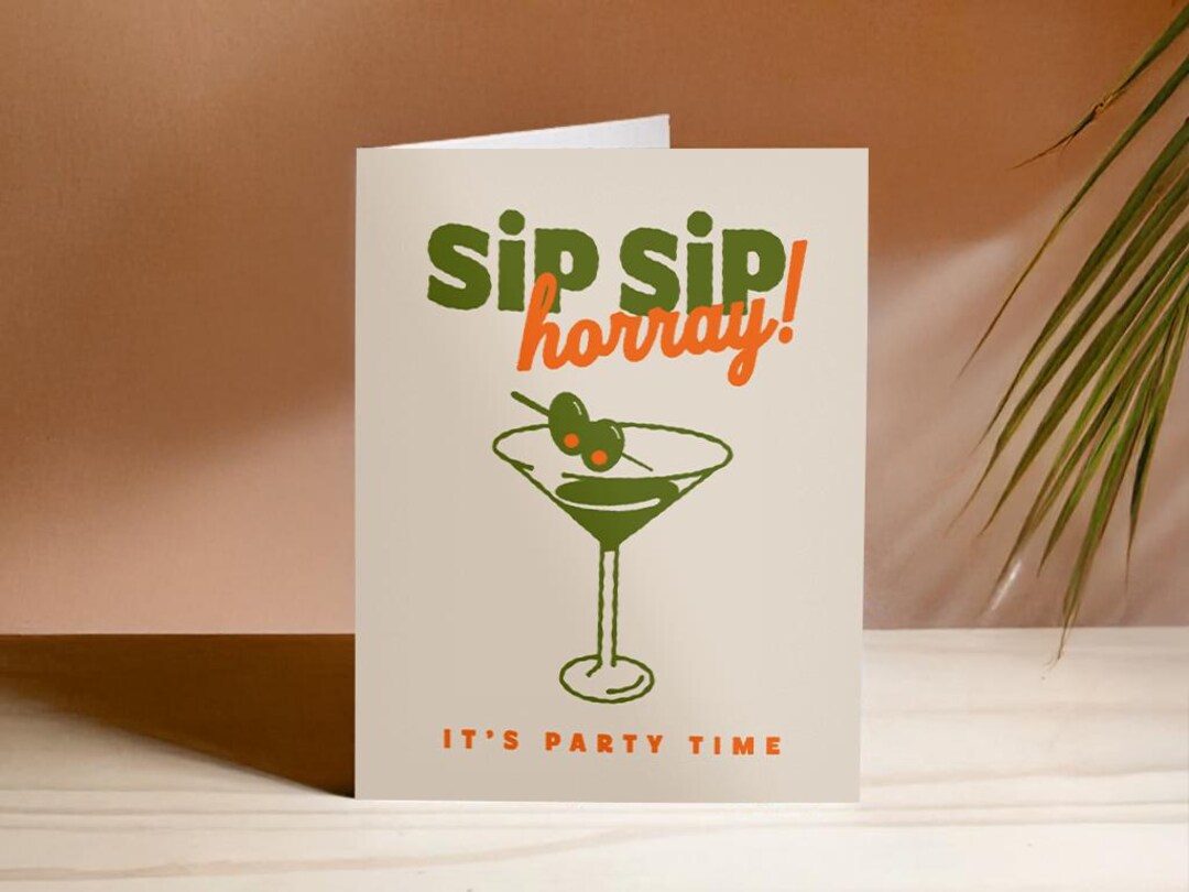Sip Sip | Greeting Card | Digital Download | Instant | Printable - Etsy