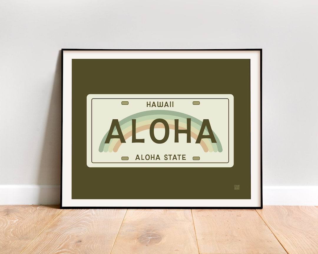 Aloha License Plate | Poster Print | Wall Art | Home Decor | Digital ...