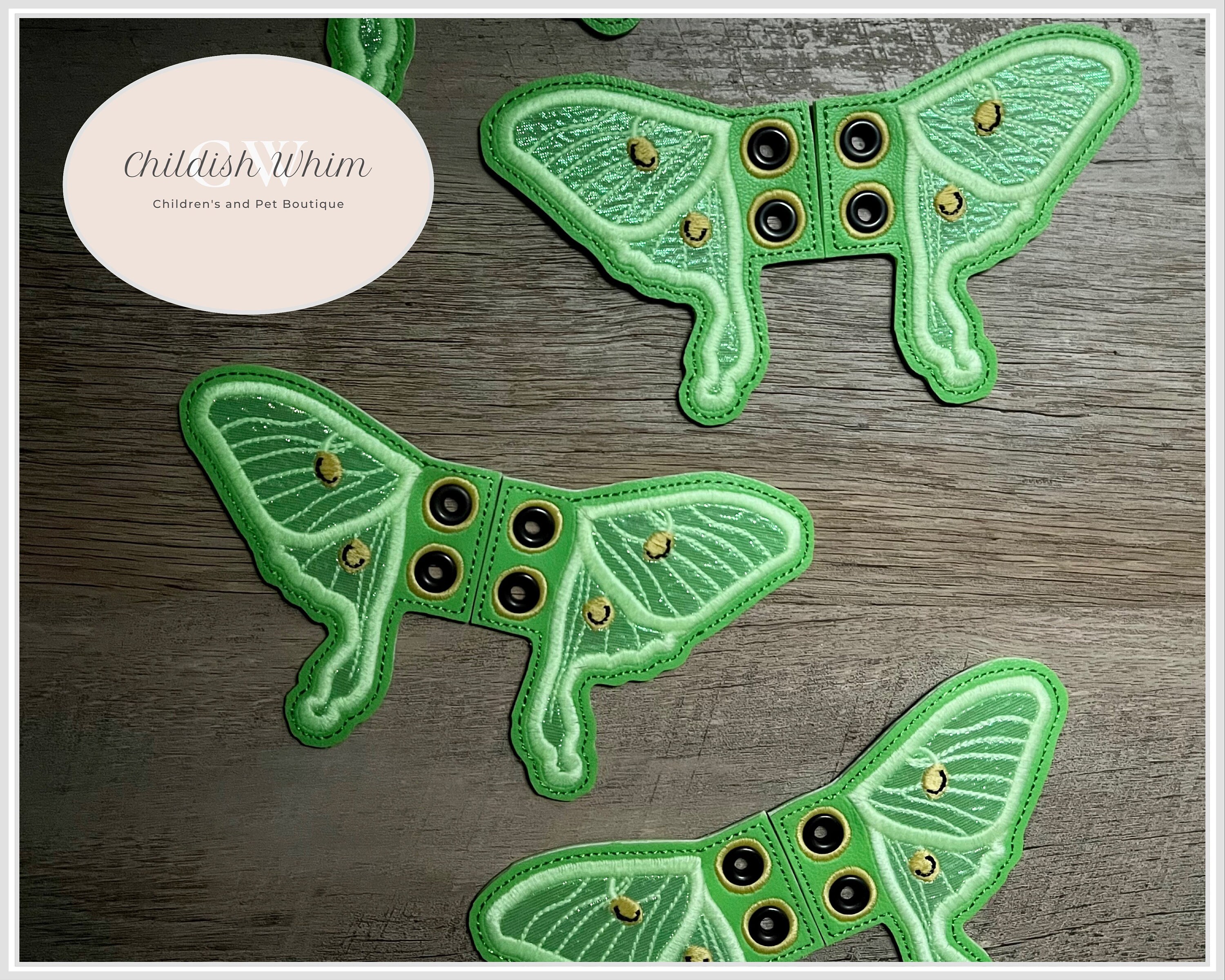 Luna Moth Shoe/boot Wings With Glow in the Dark Thread and - Etsy