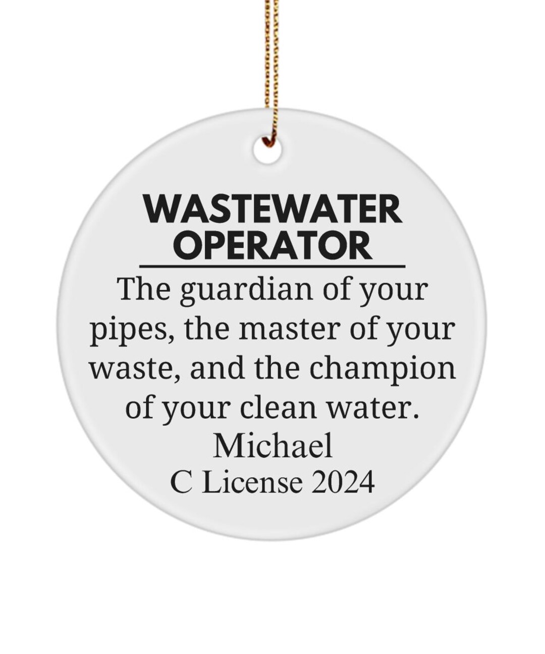 Wastewater Treatment Ornament: Operator, Engineer, Utility Worker Gift ...