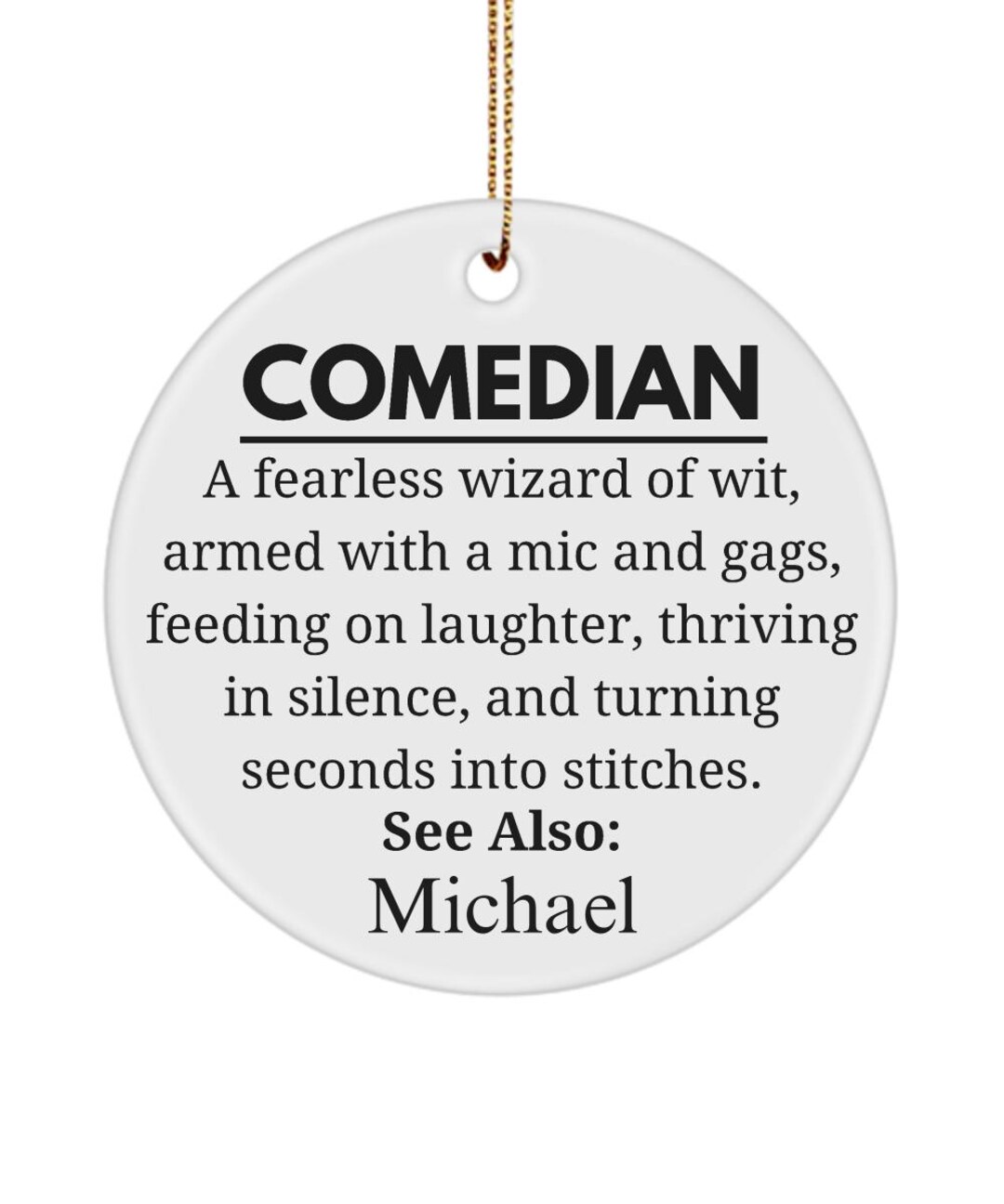 Comedian Gift, Custom Ornament, Funny Ornament, Comedy Lover Gift ...