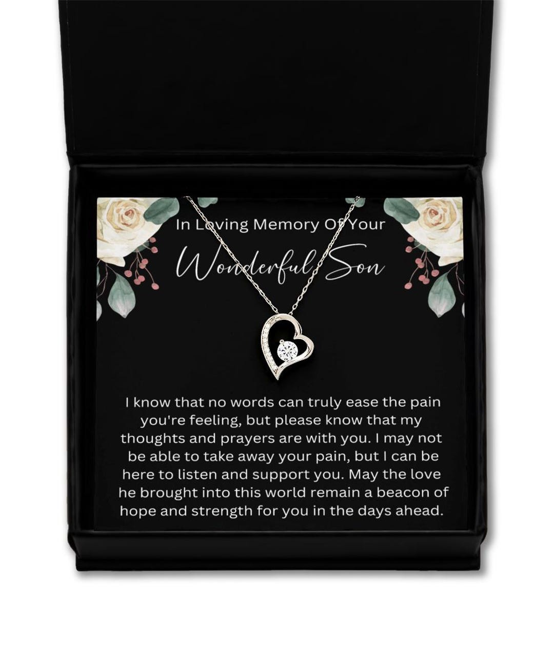Loss of Son, Grief Necklace, Bereavement Gift, Sympathy Jewelry ...