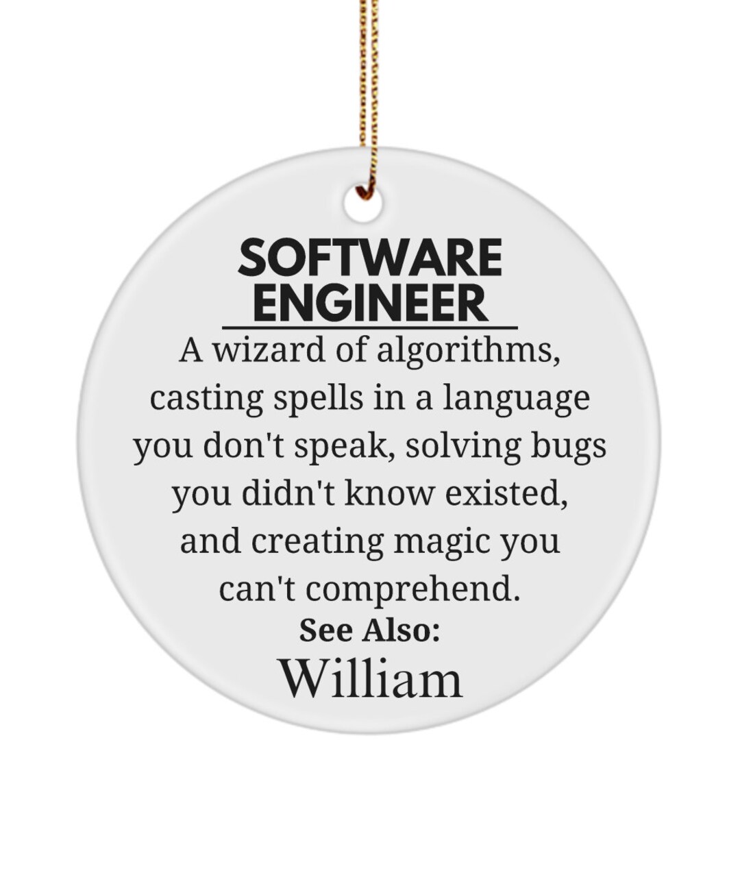 Software Engineer, Personalized Ornament, Software Engineer Gift, Tech ...