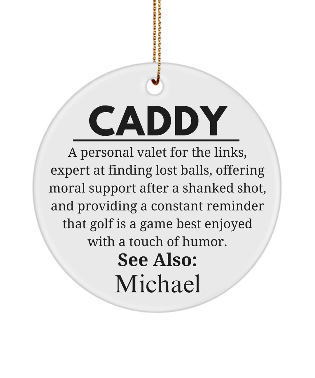 Caddy Ornament, Personalized Caddy, Golf Caddy Gift, Funny Golf Gift ...