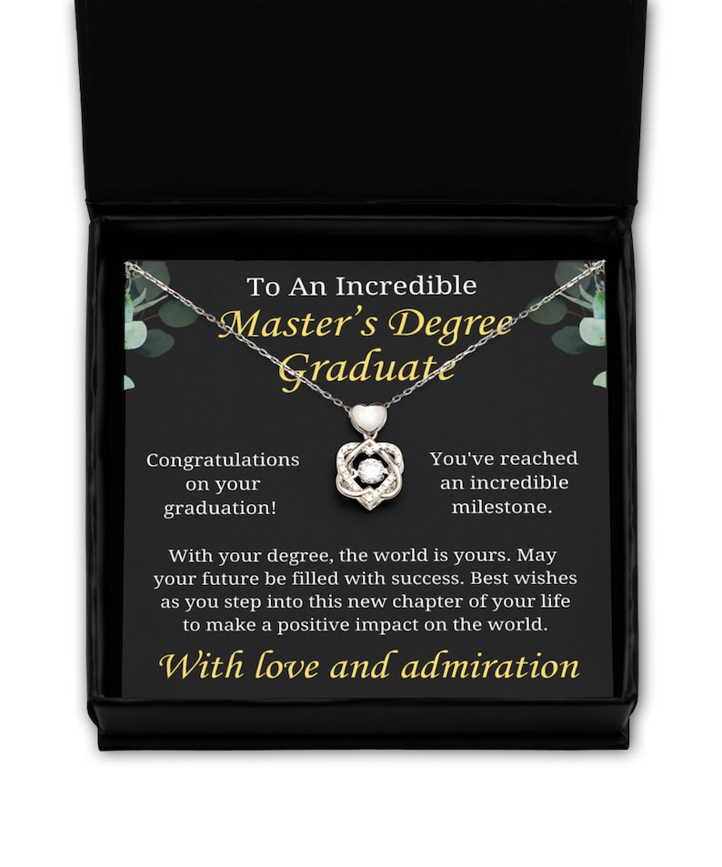 Masters Degree Gift, Graduation Necklace, Grad Gift, Master's Jewelry ...