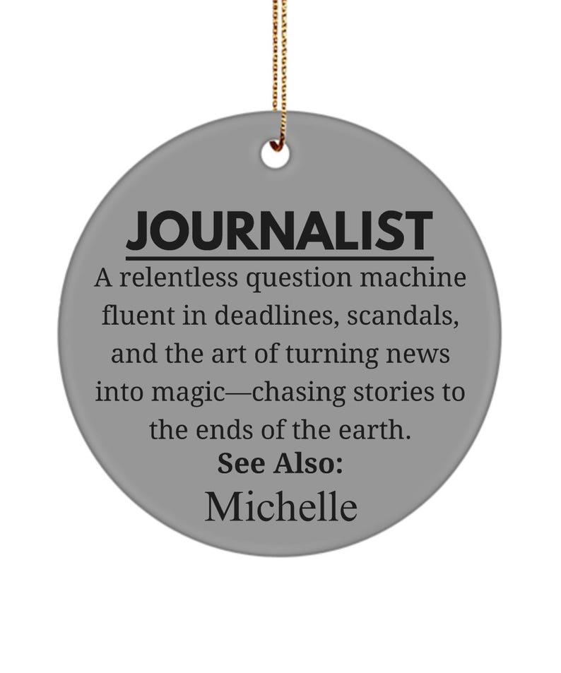 Journalist Gift, Personalized Ornament, Reporter Ornament, Newsroom ...