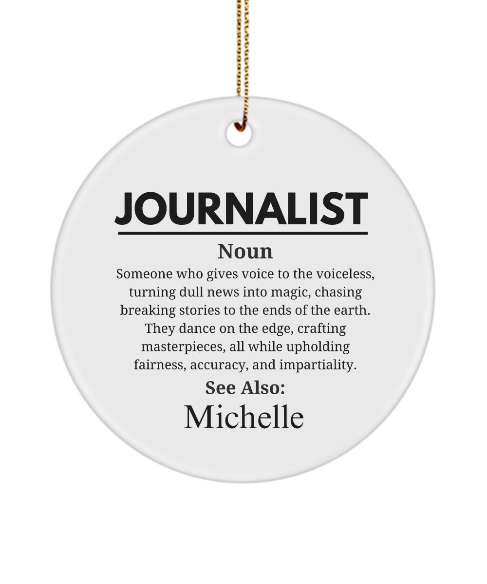Journalist Gift, Personalized Ornament, Reporter Ornament, Newsroom ...