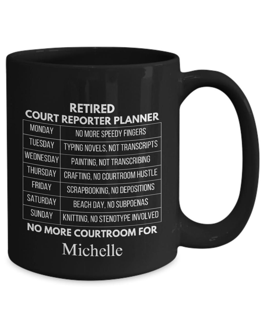 Court Reporter Mug, Custom Mug, Retired Court Reporter, Funny Court Mug ...