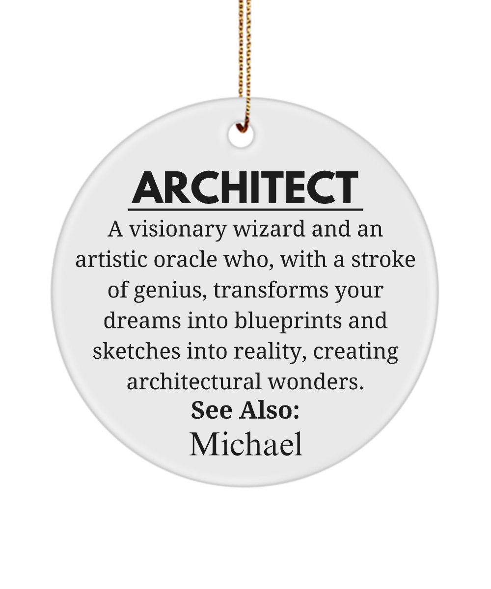 Architect Gift, Personalized Ornament, Ornament for Architect, Gift for ...