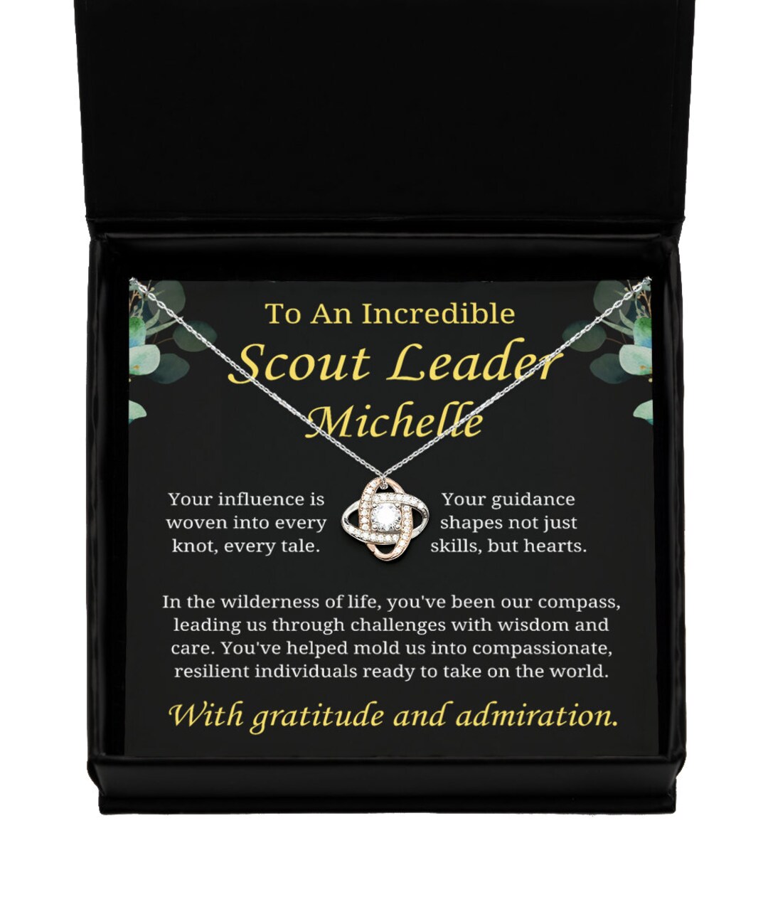 Scout Leader Gift, Personalized Necklace, Scouting Gift, Scout Necklace ...