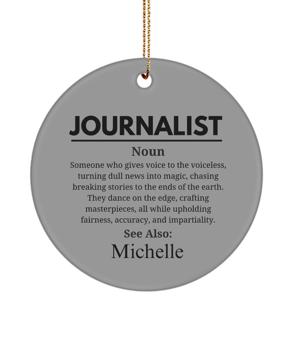 Journalist Gift, Personalized Ornament, Reporter Ornament, Newsroom ...