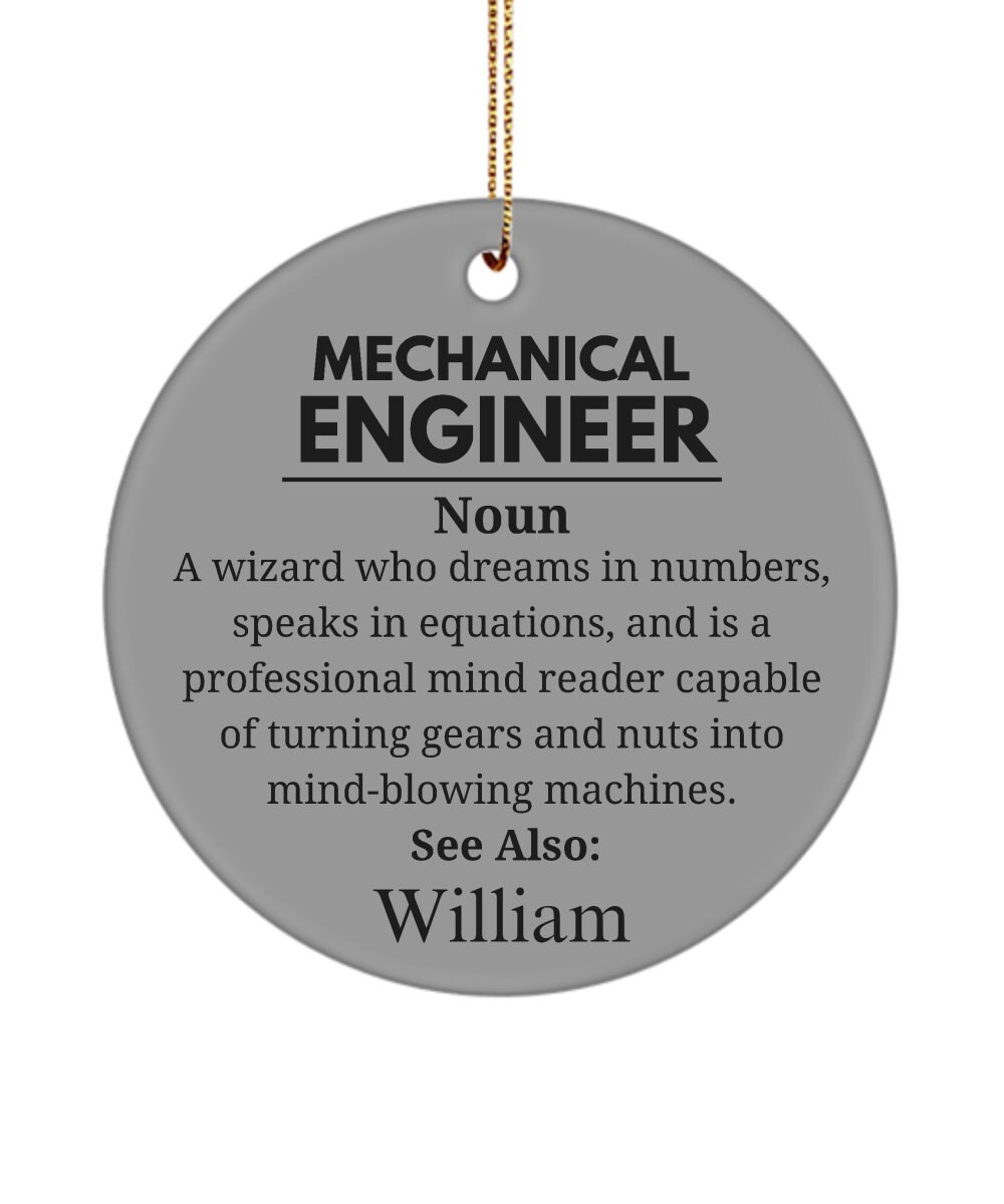 Engineer Ornament, Personalized Gift, Mechanical Engineer, Engineer ...
