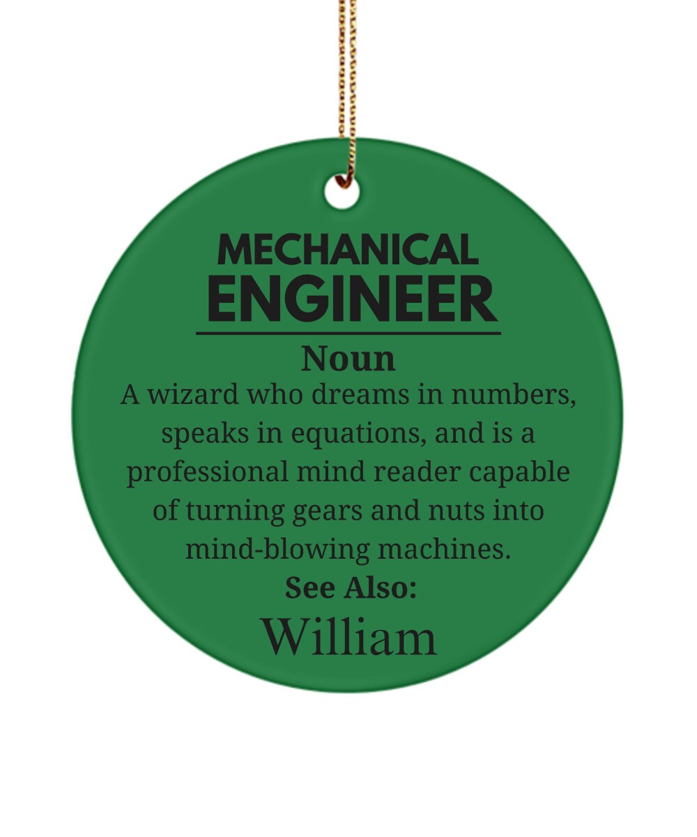 Engineer Ornament, Personalized Gift, Mechanical Engineer, Engineer ...
