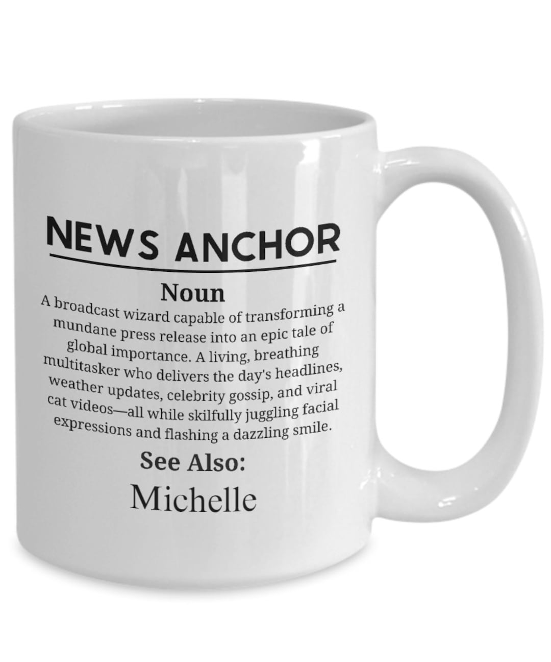 News Anchor Mug, Personalized Mug, Funny News Mug, Gift for Anchor ...
