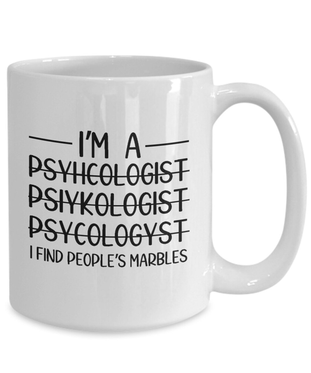 Psychologist Mug, Funny Psychologist Gift, Find Marbles Mug, Therapist ...