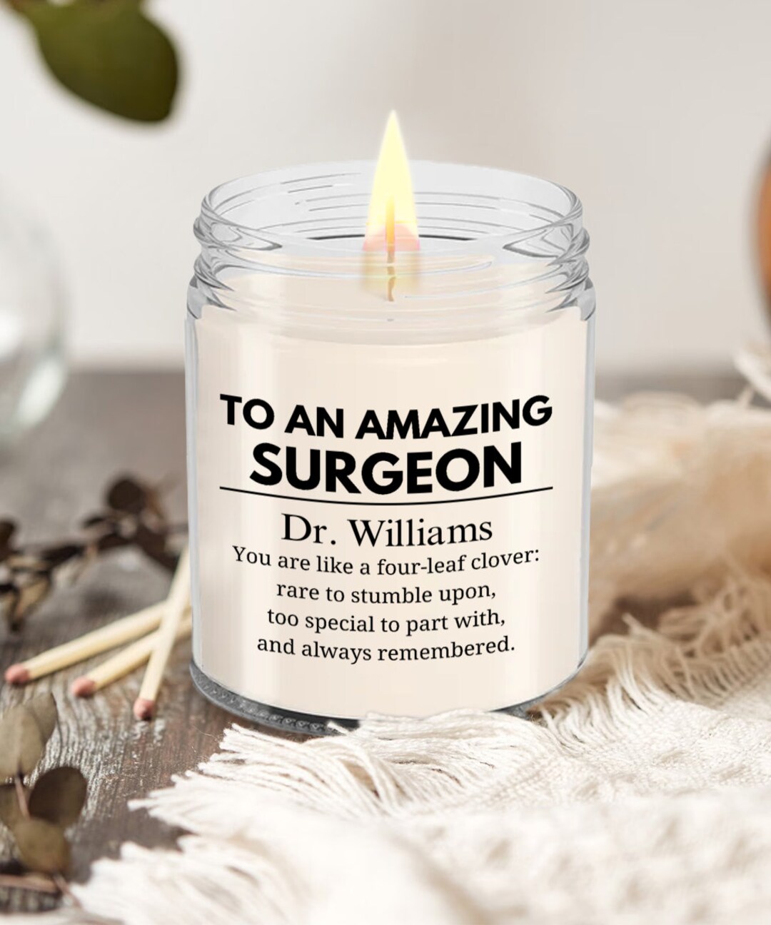 Surgeon Gift, Personalized Candle, Doctor Gift, Medical Gift, Hospital ...