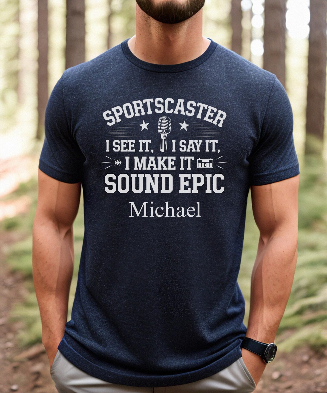 Personalized Sportscaster Tee, Custom Broadcaster Gift, Sports ...