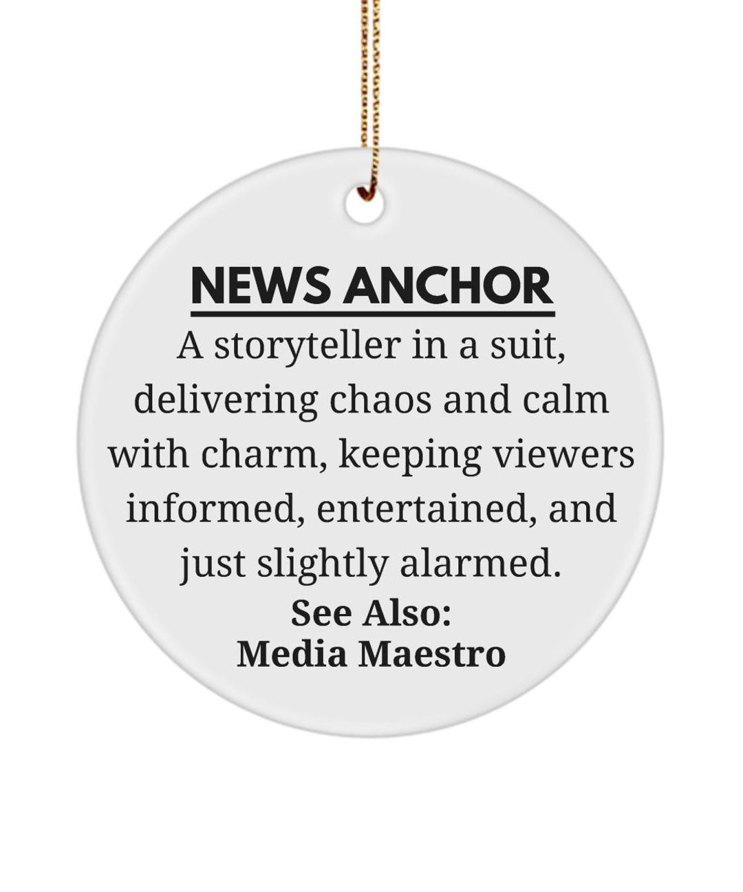 News Anchor Gift, Tv News Ornament, Gift for Journalist, Media ...
