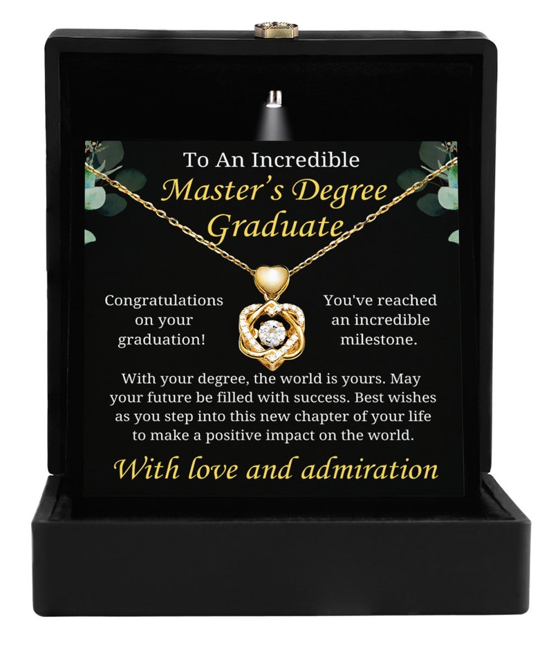 Masters Degree Gift, Graduation Necklace, Grad Gift, Master's Jewelry ...