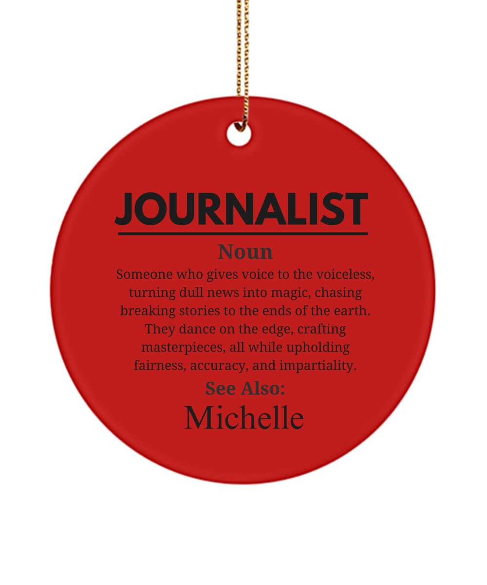 Journalist Gift, Personalized Ornament, Reporter Ornament, Newsroom ...