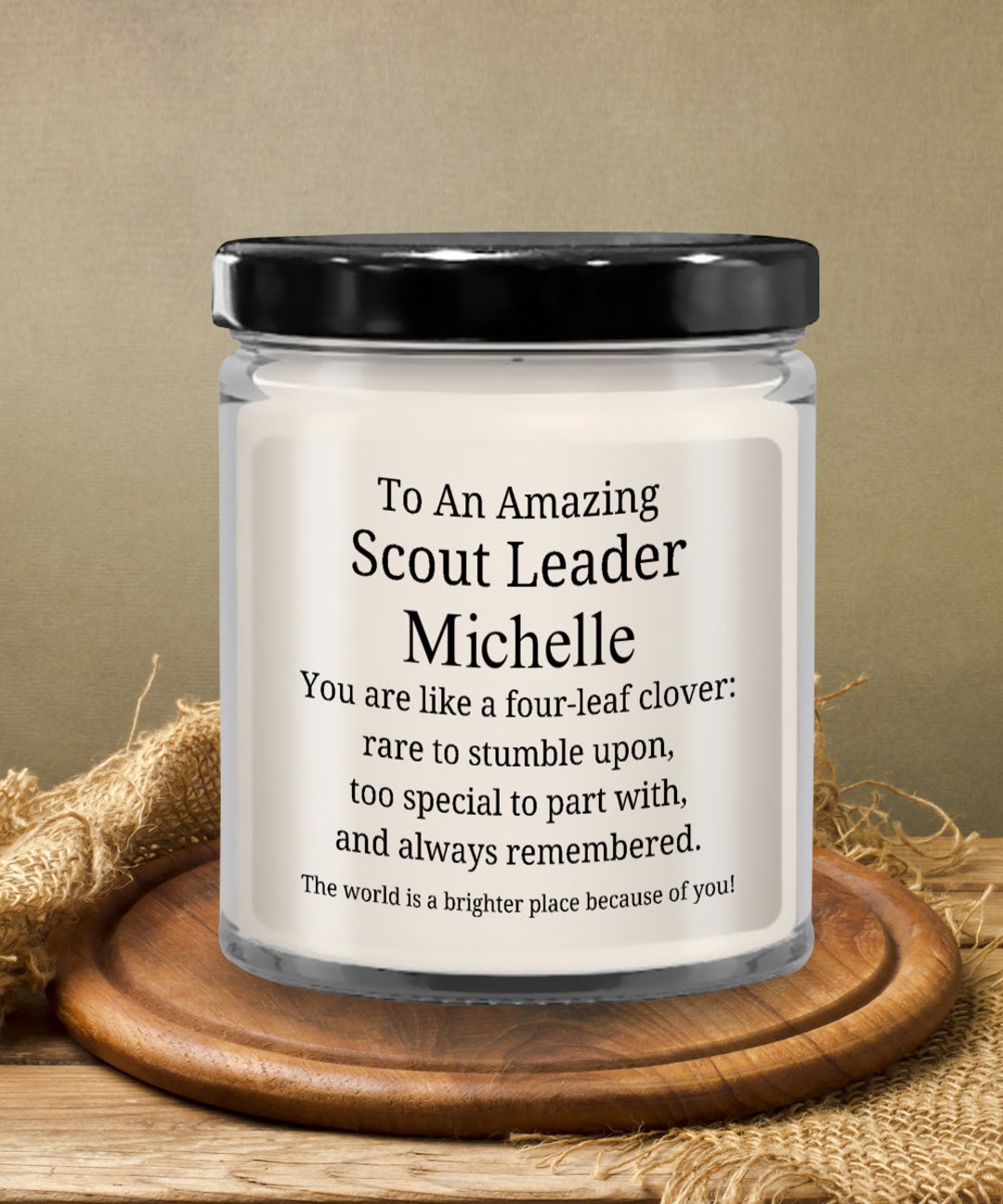 Scout Leader Gift, Personalized Candle, Custom Scout Gift, Scout Master ...