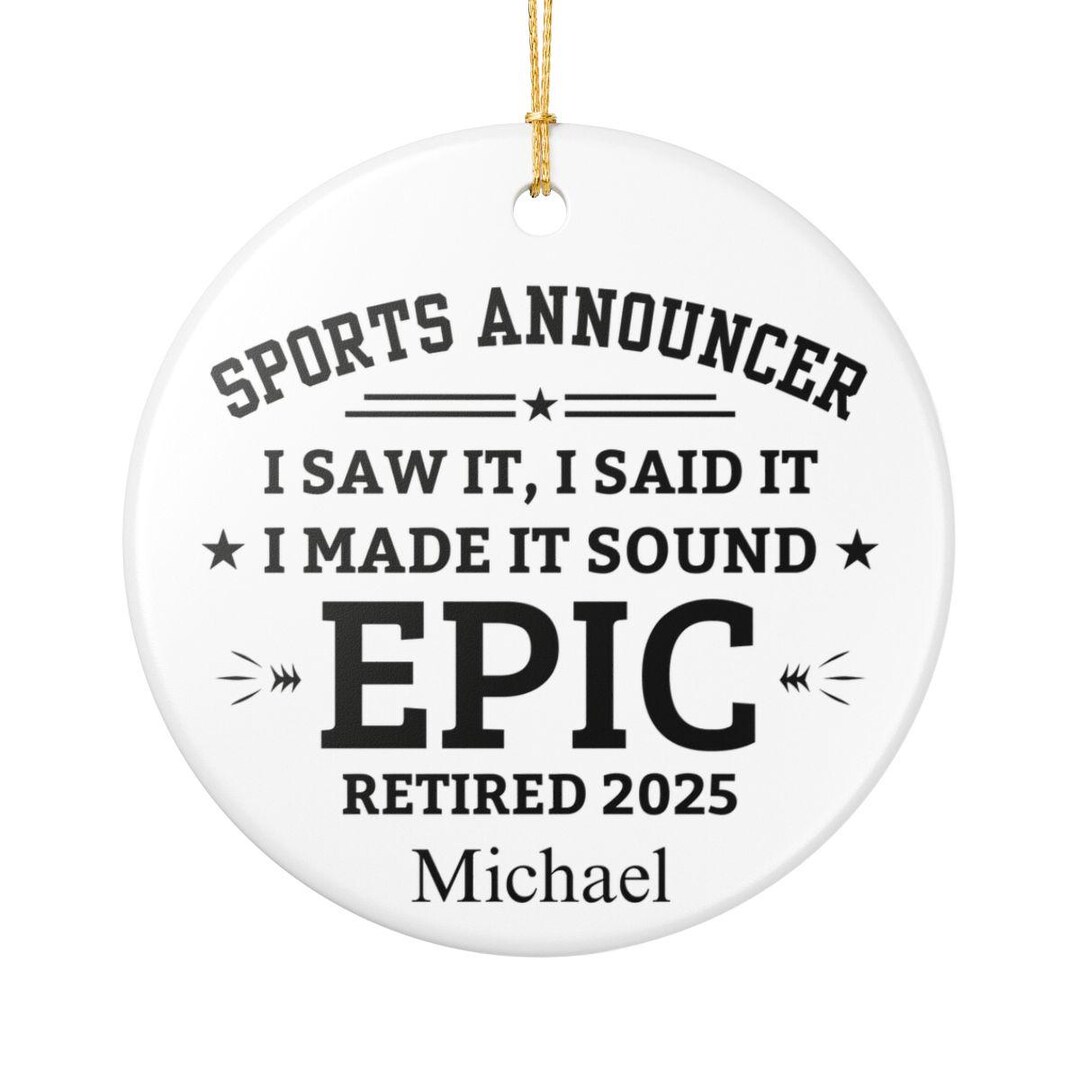 Custom Sports Announcer Retirement Ornament: Personalized Keepsake - Etsy