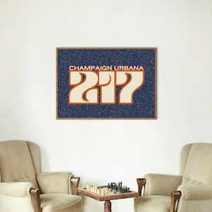 217 Champaign Urbana Area Code Poster Print- Illinois Wall Art - Etsy