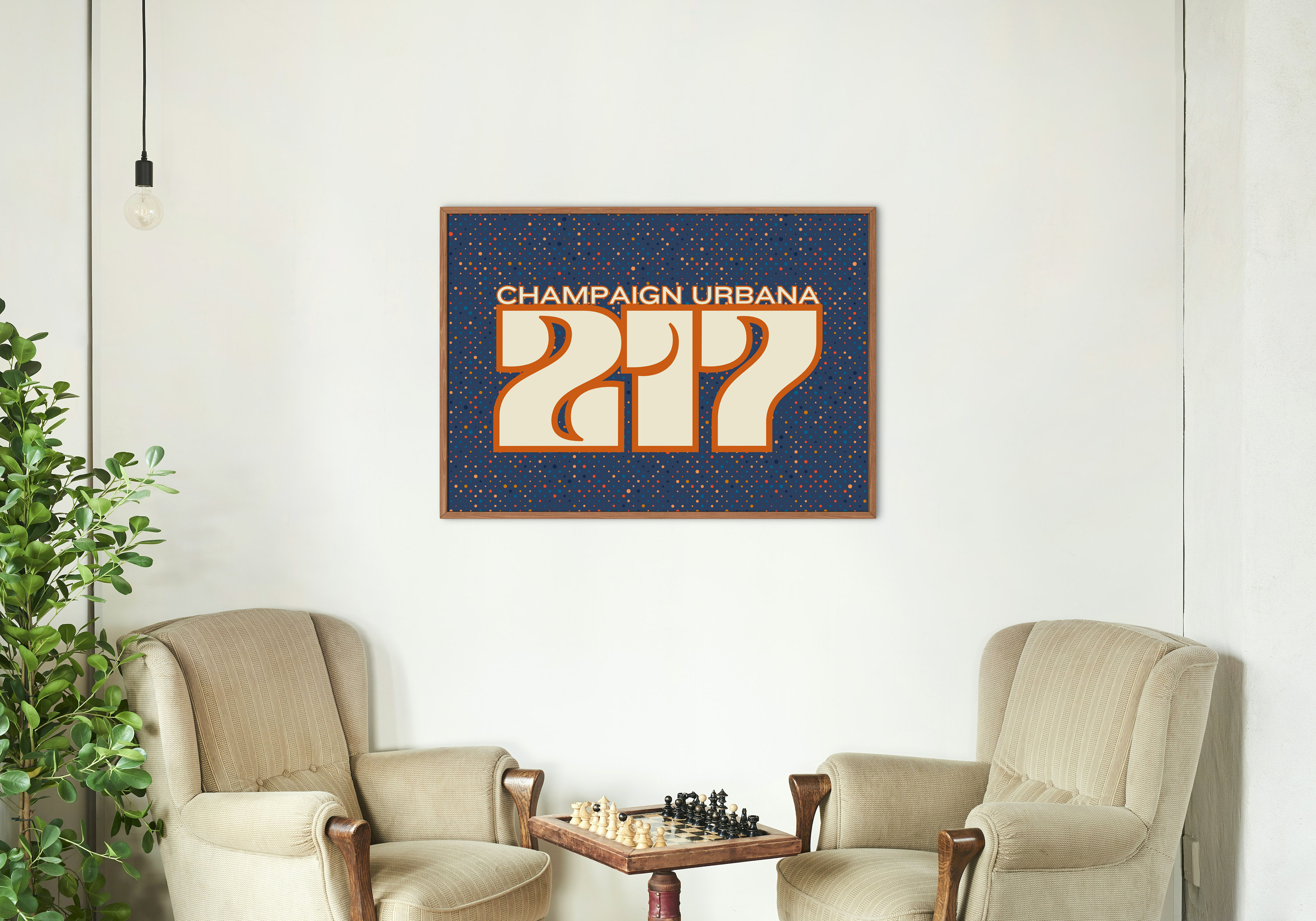 217 Champaign Urbana Area Code Poster Print- Illinois Wall Art - Etsy