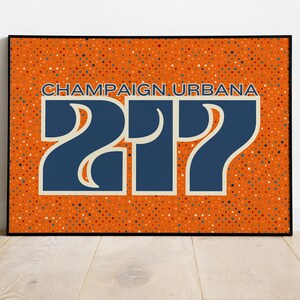 217 Champaign Urbana Area Code Poster Print- Illinois Wall Art - Etsy